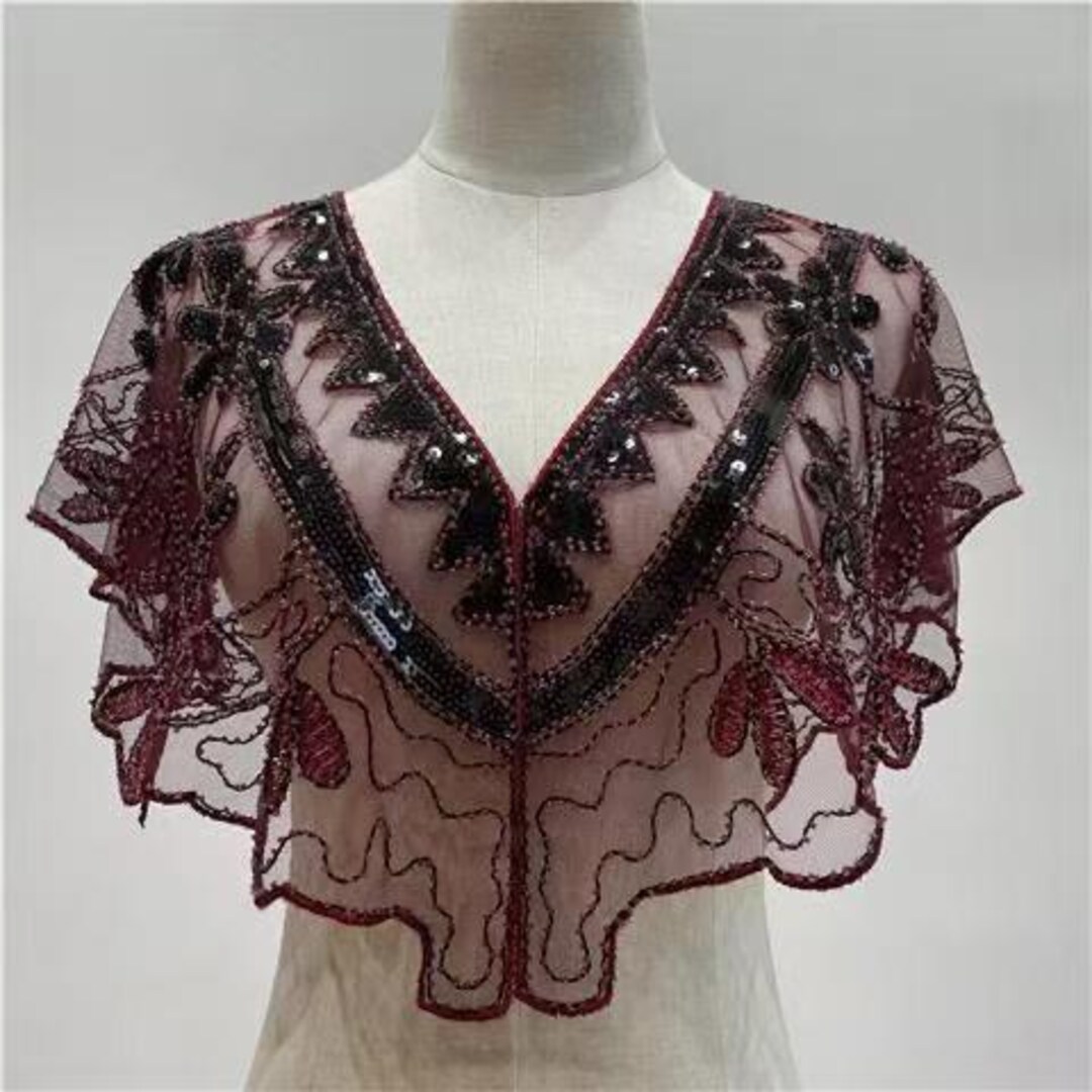 Wedding Shawl Cape Beaded Sequin Lace Versatile Dress Decoration Cape ...