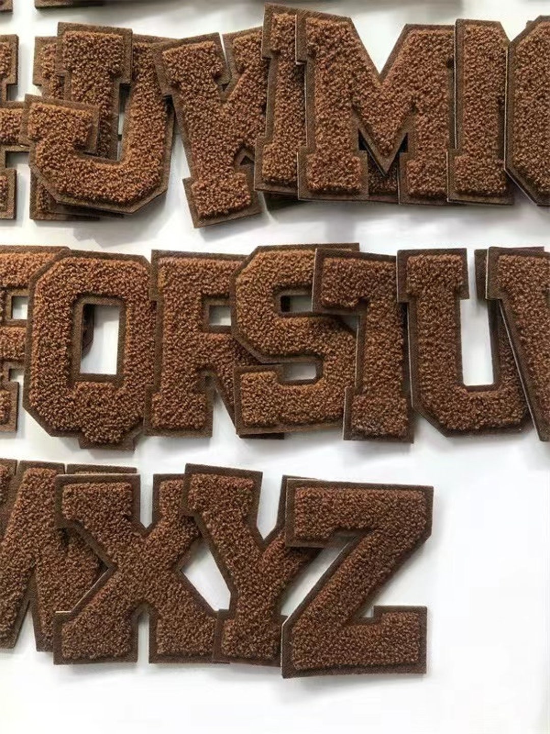 Brown Chenille Letters Patch Alphabet Embroidered Applique - Etsy