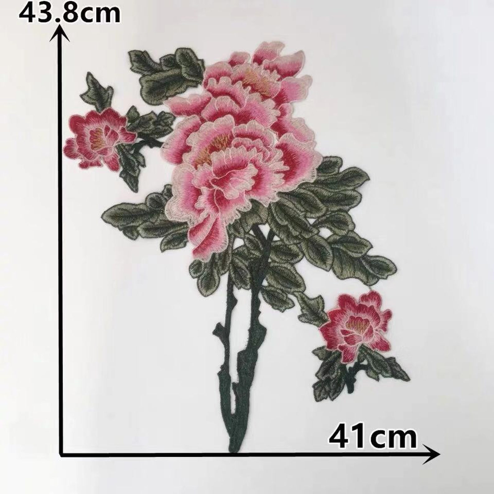 Peony Flowers Floral Patch Applique Clothing Decoration Patch ...