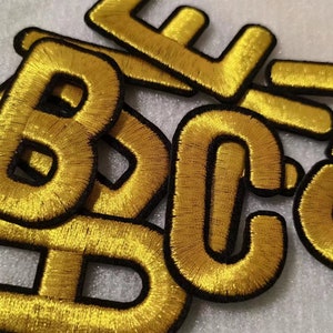 Gold Embroidered Letters Applique Patch,iron on Name Letters Patch for ...