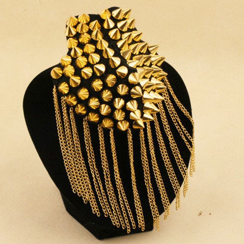 A Pair Tassels Epauletsgold Stud Epaulets Gold Studs Shoulder - Etsy