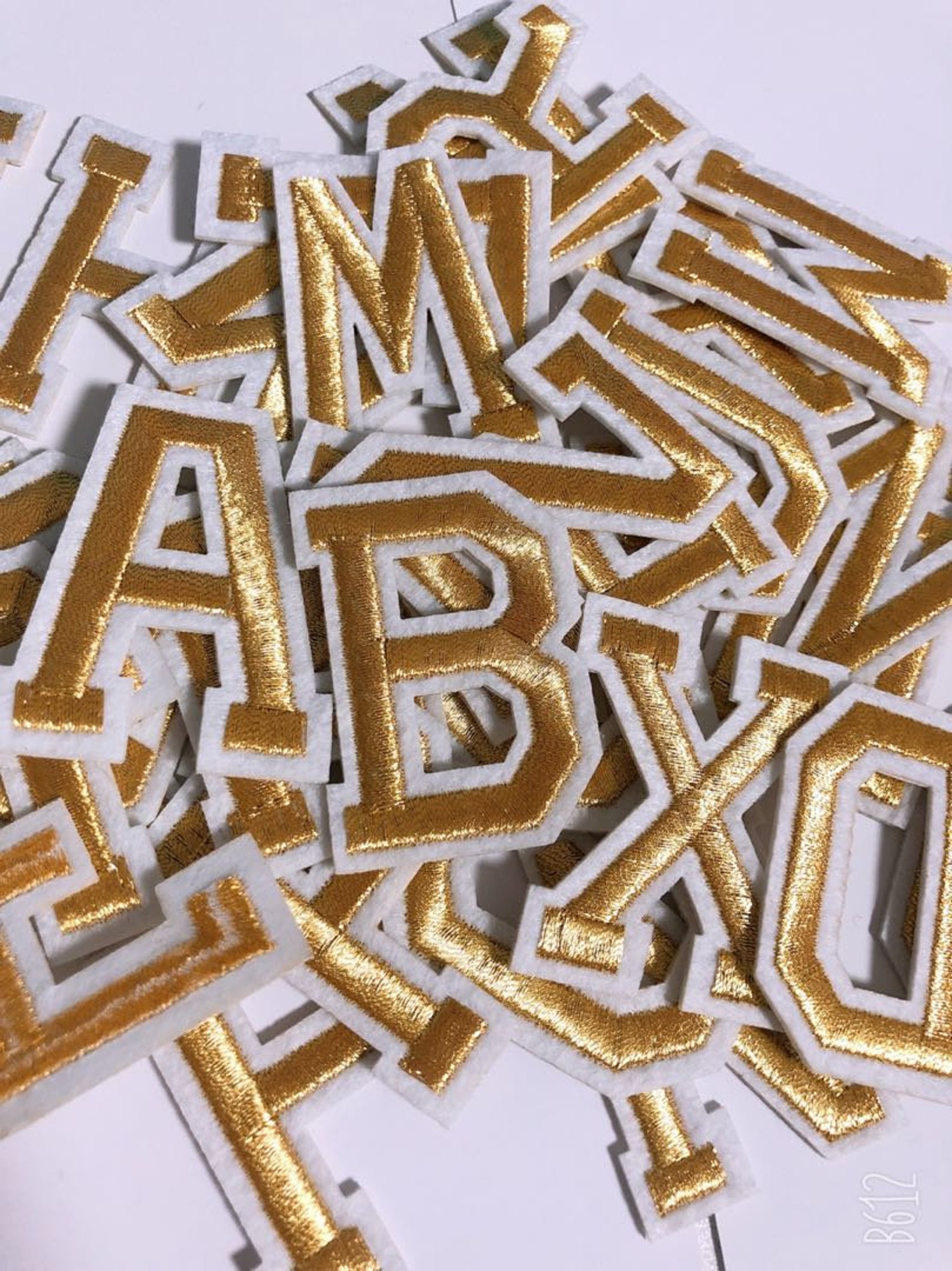 Golden Letters Embroidered Patch Applique Clothing Decoration Patch ...