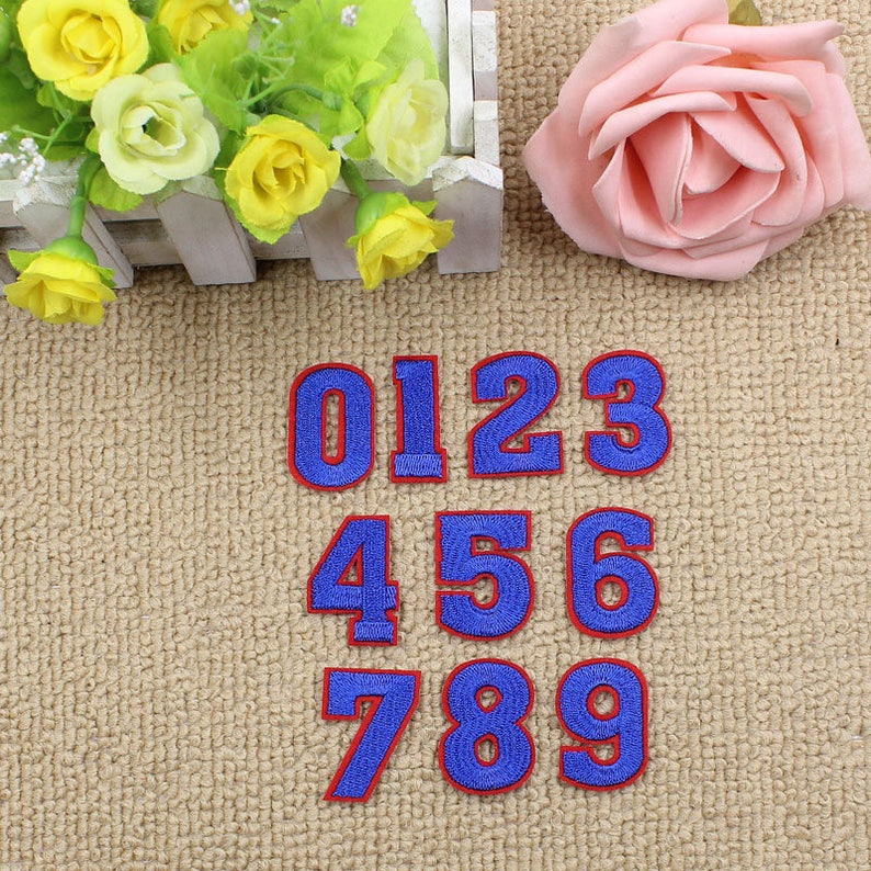 Embroidered Iron on Numbers Applique Patch,iron on Numerals Patch for T ...