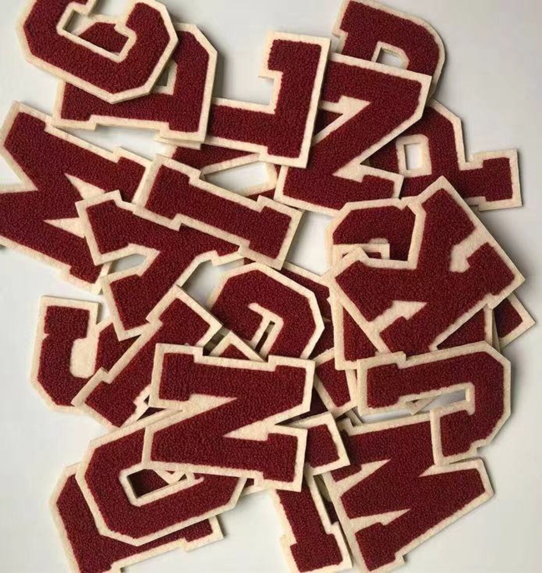 Red Embroidered Sewn on Chenille Letters Applique Patch Design - Etsy