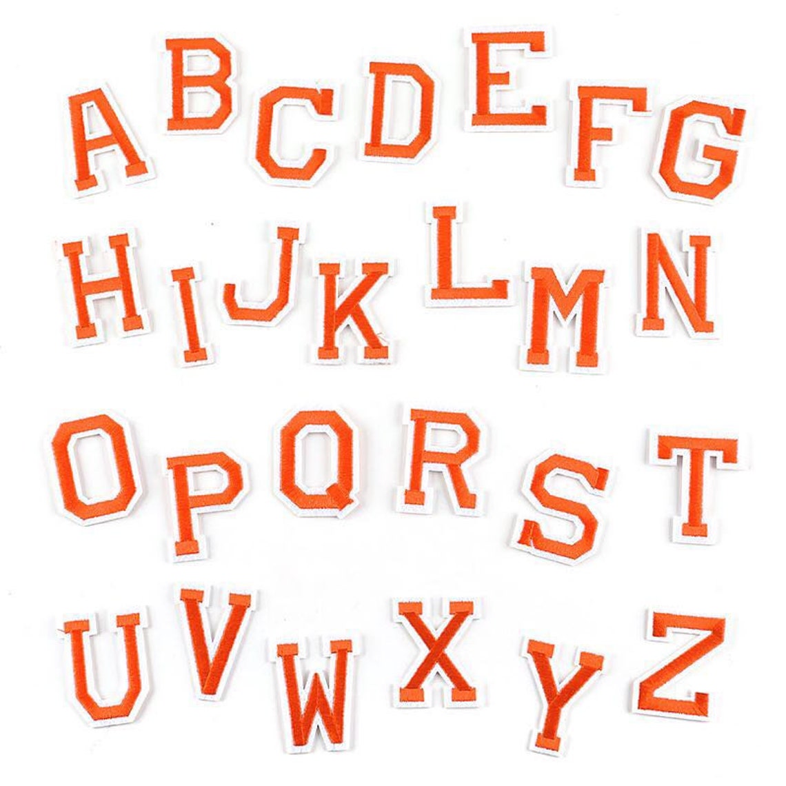 Orange Embroidered Letters Applique Patch Design Name Letters Patch for ...