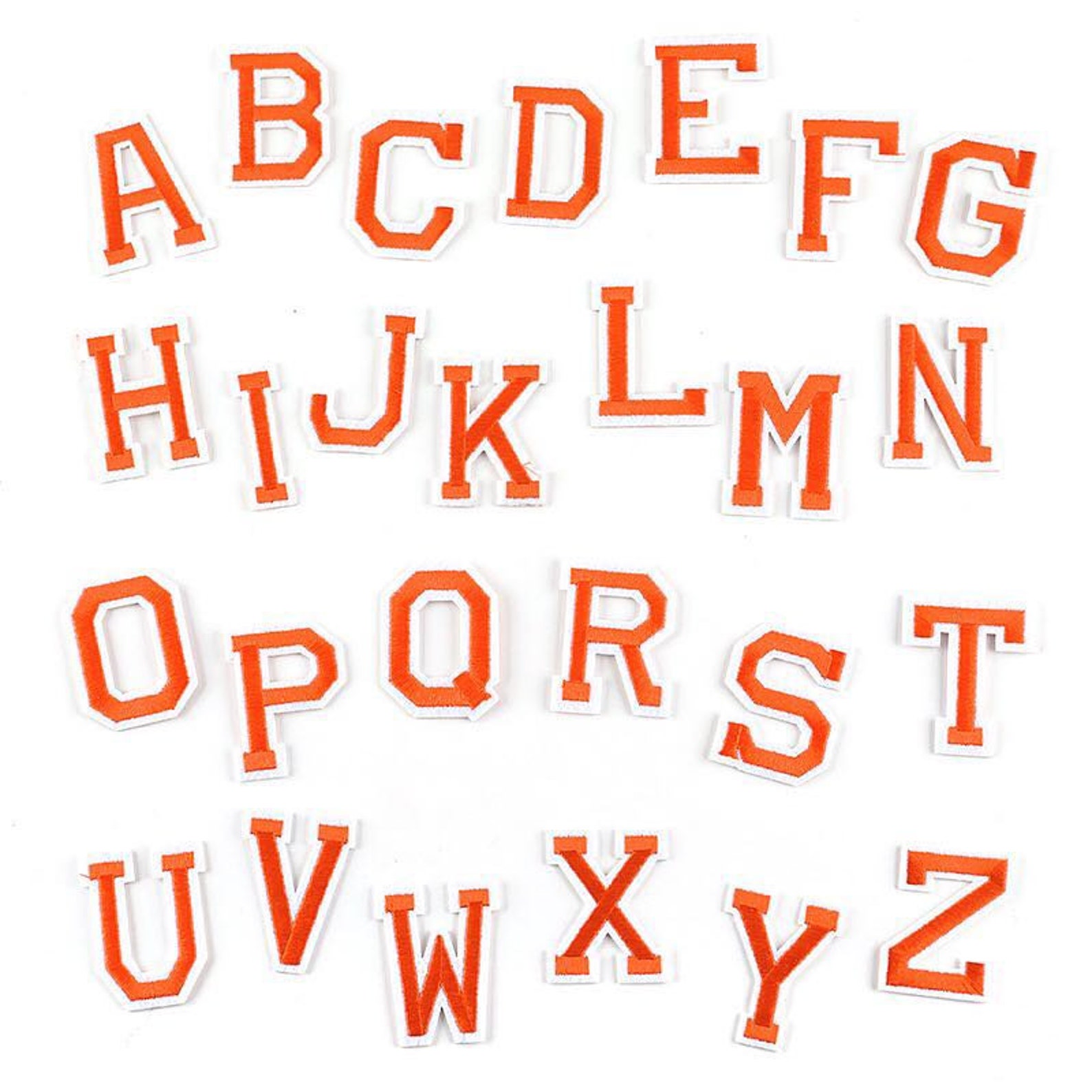 Orange Embroidered Letters Applique Patch Design Name Letters Patch for ...