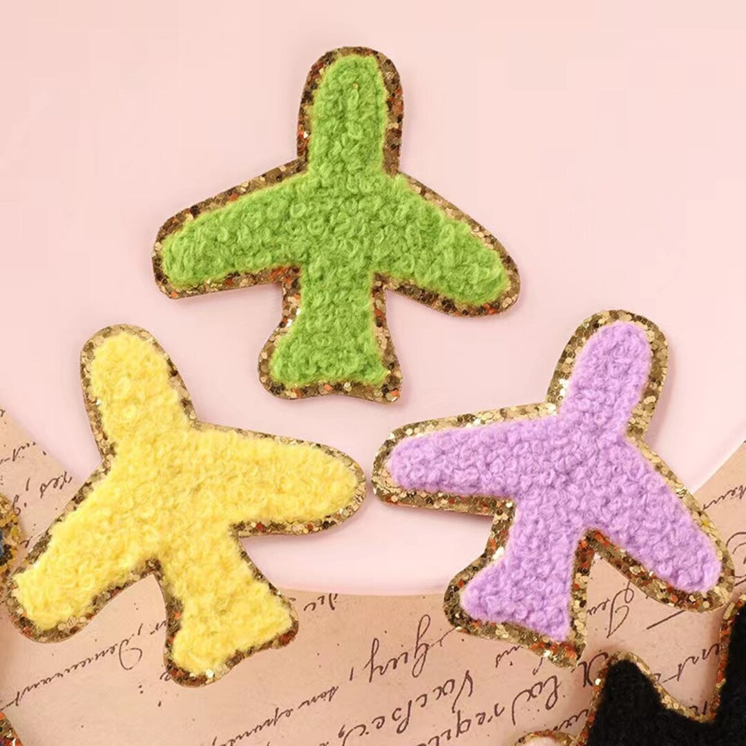 Iron on Chenille Embroidered Airplane Applique Patch Design for T-shirt ...