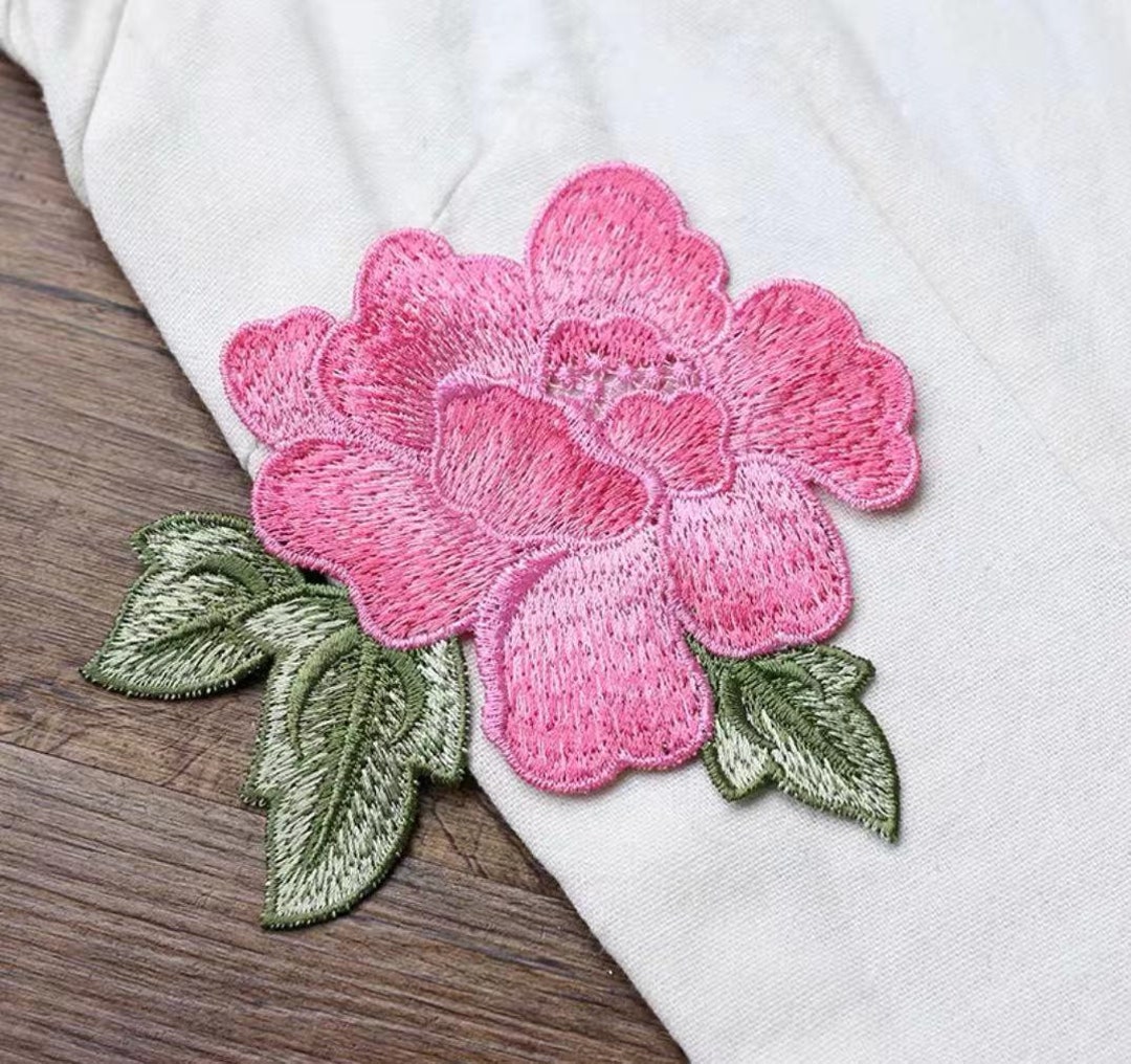 Peony Flower Patch Applique Embroidered Patch T-shirt or Coat ...