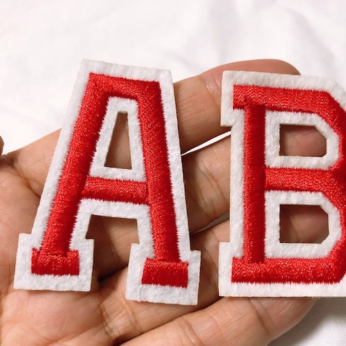 Red Letters Alphabet Embroidered Iron on Patches for Clothing - Etsy