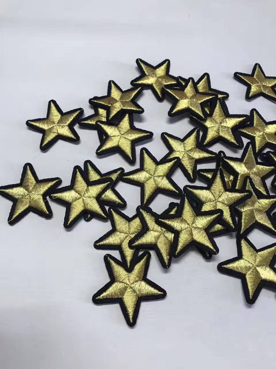 2 PCS Gold Star Patch Applique Embroidered Patch Clothing Decoration ...