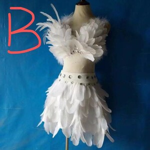 Party Costume Feather White or Black Wings, Angel Feather Wings for ...