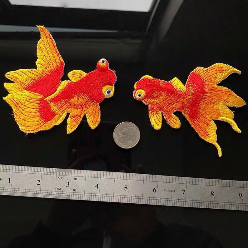 A Pair Fish Embroidered Applique Patch Vintage Patch Clothing - Etsy