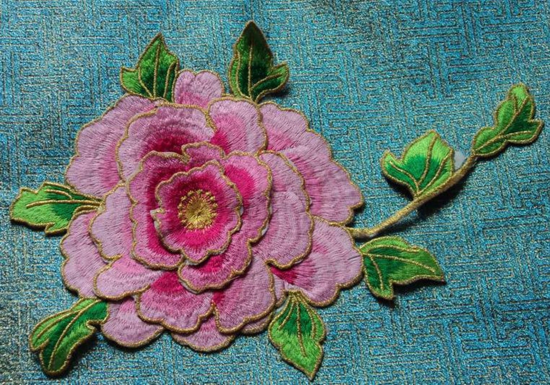 Peony Embroidered Applique Patch Floral Patch Clothing Decoration Patch