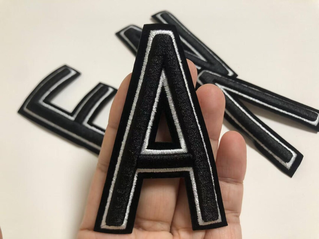 Black Embroidered Letters Applique Patch Design Name Letters Patch for ...