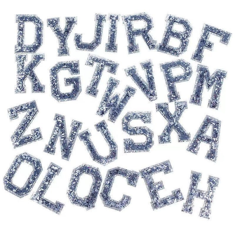 Sequins Letters or Numbers Embroidered Letters Applique Patch Design ...