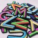 Mutiple Color Letters Patch Alphabet Embroidered Applique Colorful ...