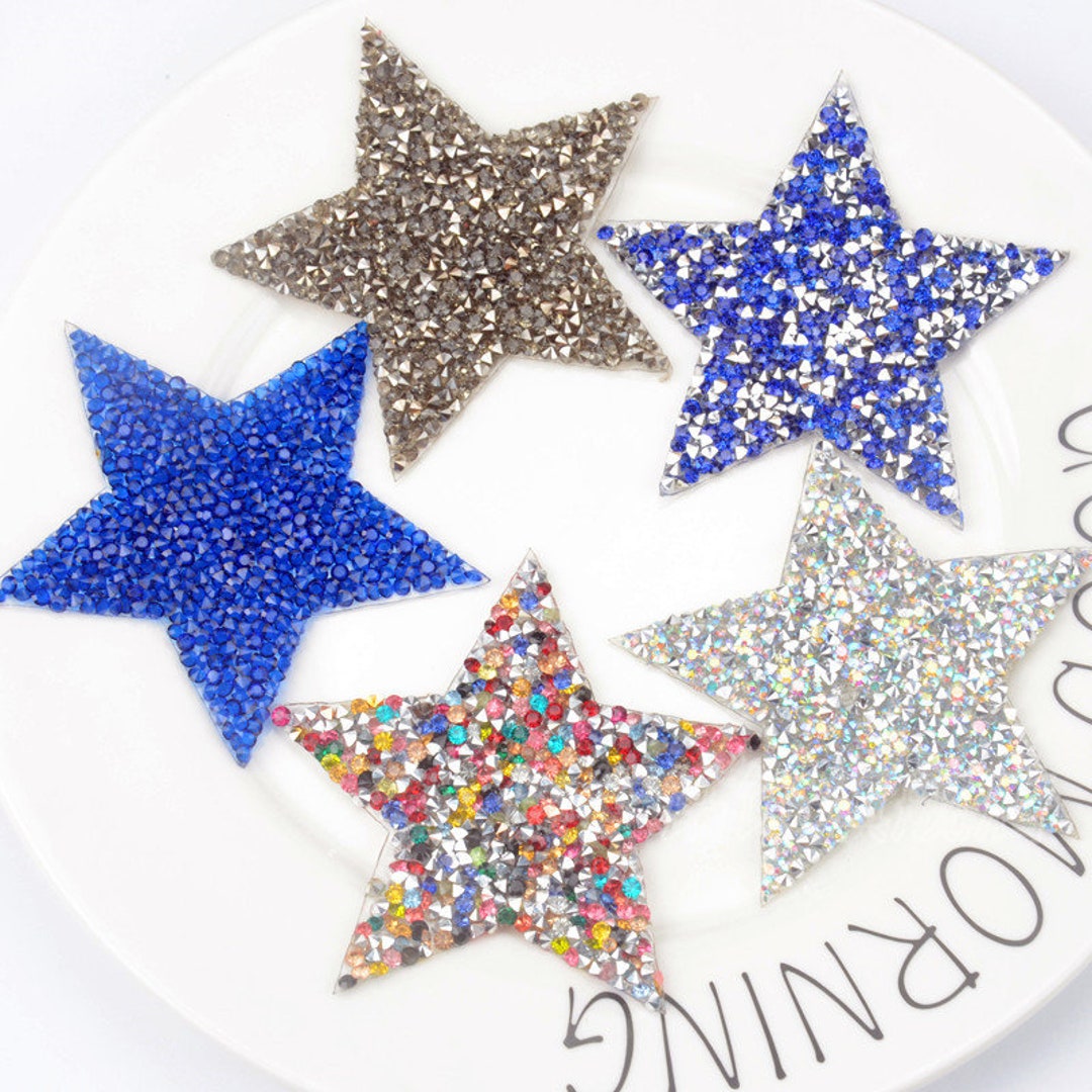 Colorful Star Iron on Stars Iron on Patch Fashion Diamon Rhinestone ...