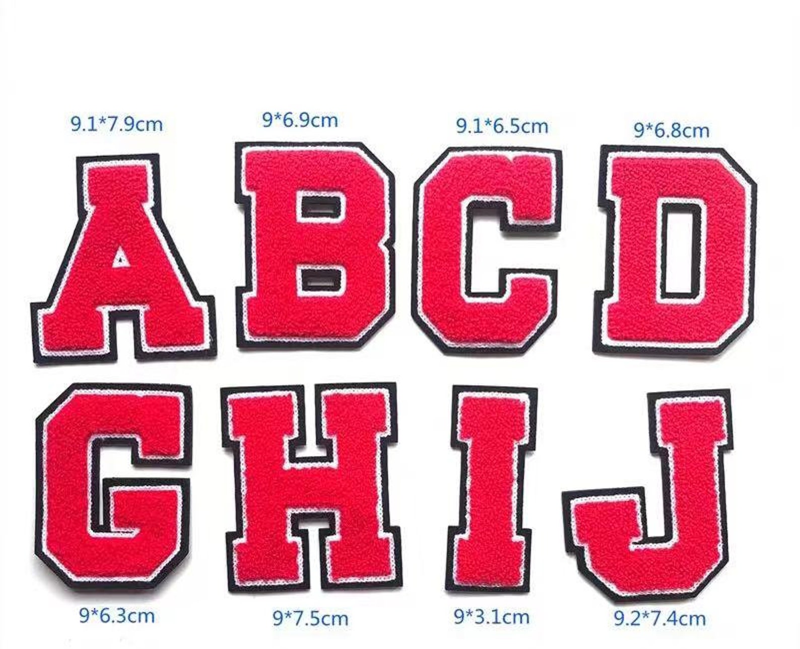 Red Embroidered Sewn on Chenille Letters Applique Patch Design - Etsy