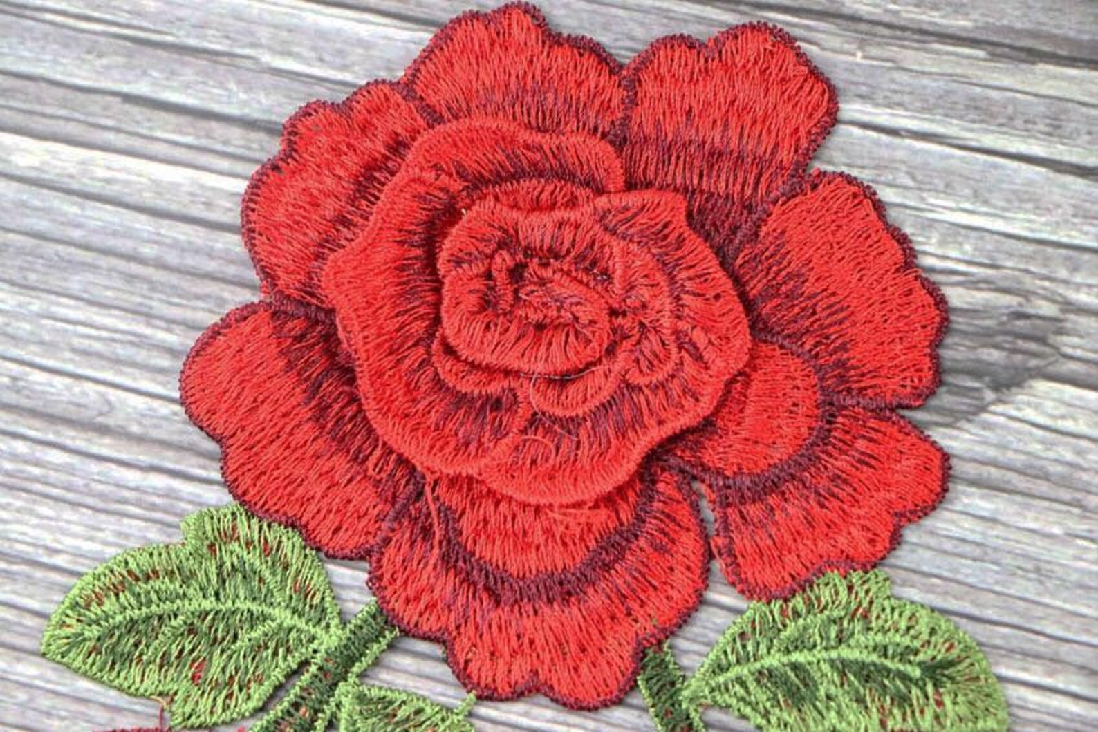 Peony Embroidery 3d Flower Patch Lace Fabric Applique Sew Etsy New