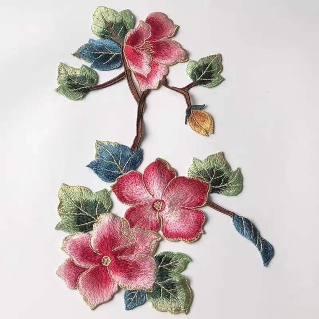 Flower Patch Applique Embroidered Patch T-shirt or Jeans Decoration ...