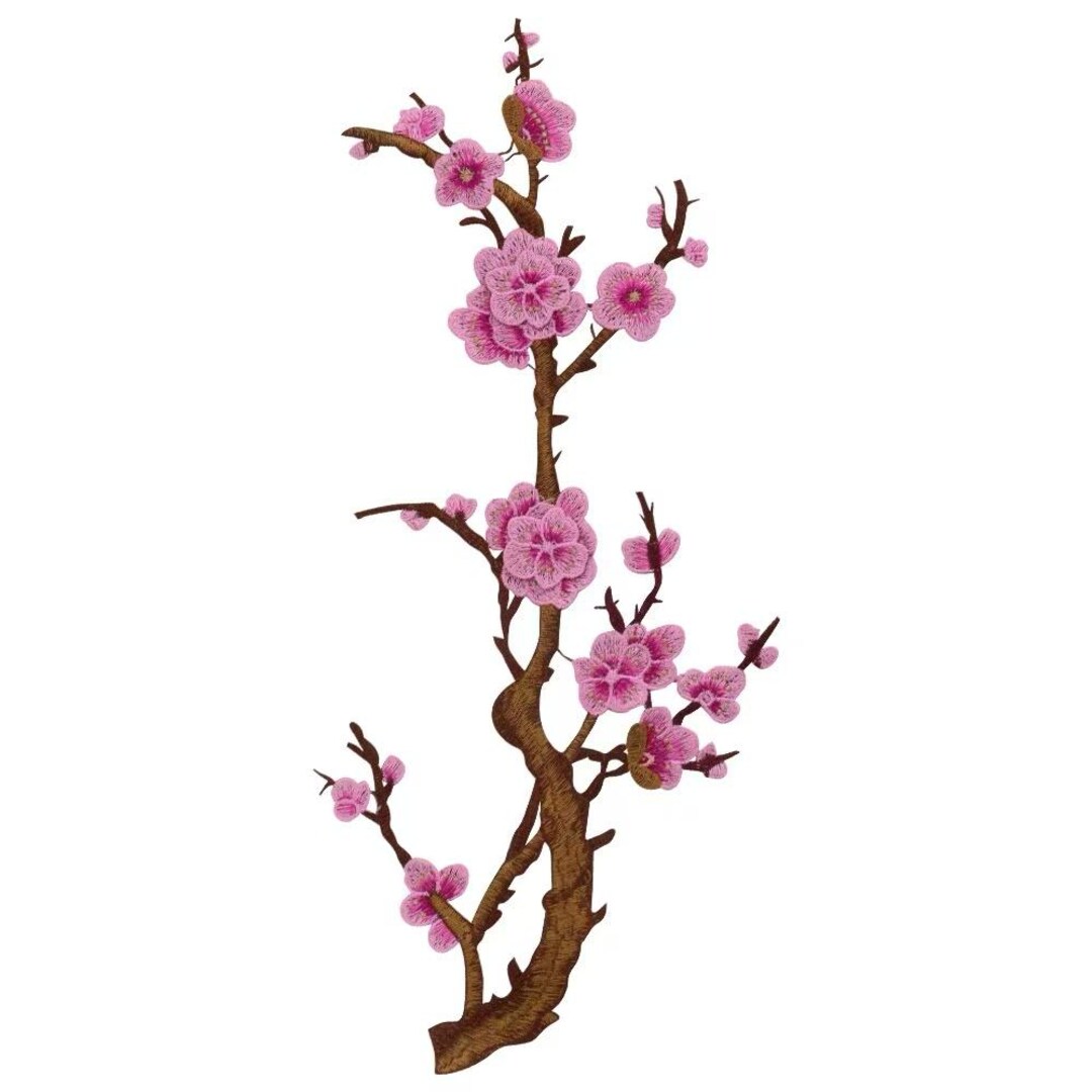 Pink Plum Flower Embroidered Patch Floral Applique Sew on Patch - Etsy