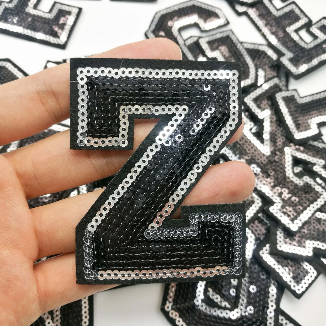 Black Sequins Letters Patch Alphabet Embroidered Applique Black Letters ...