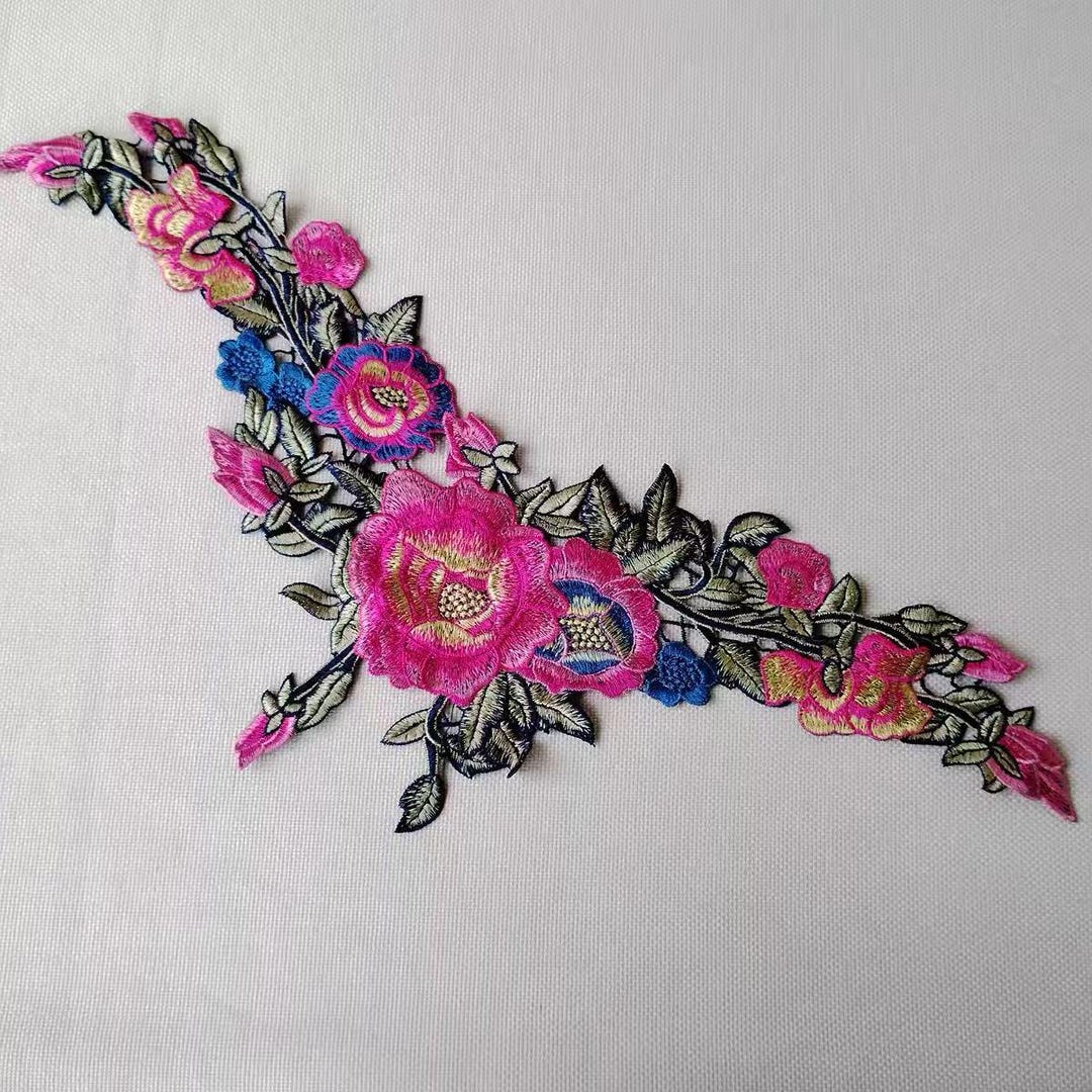 Floral Patch Applique Flower Patch Embroidered Patch Clothing ...