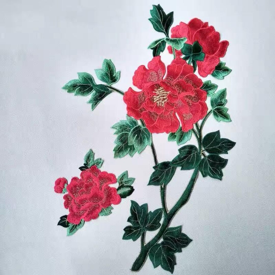 2pcs/set Couple Flowers Embroidered Patch Applique Flower Patch ...
