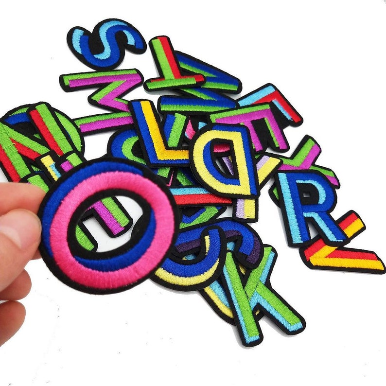 Mutiple Color Letters Patch Alphabet Embroidered Applique | Etsy