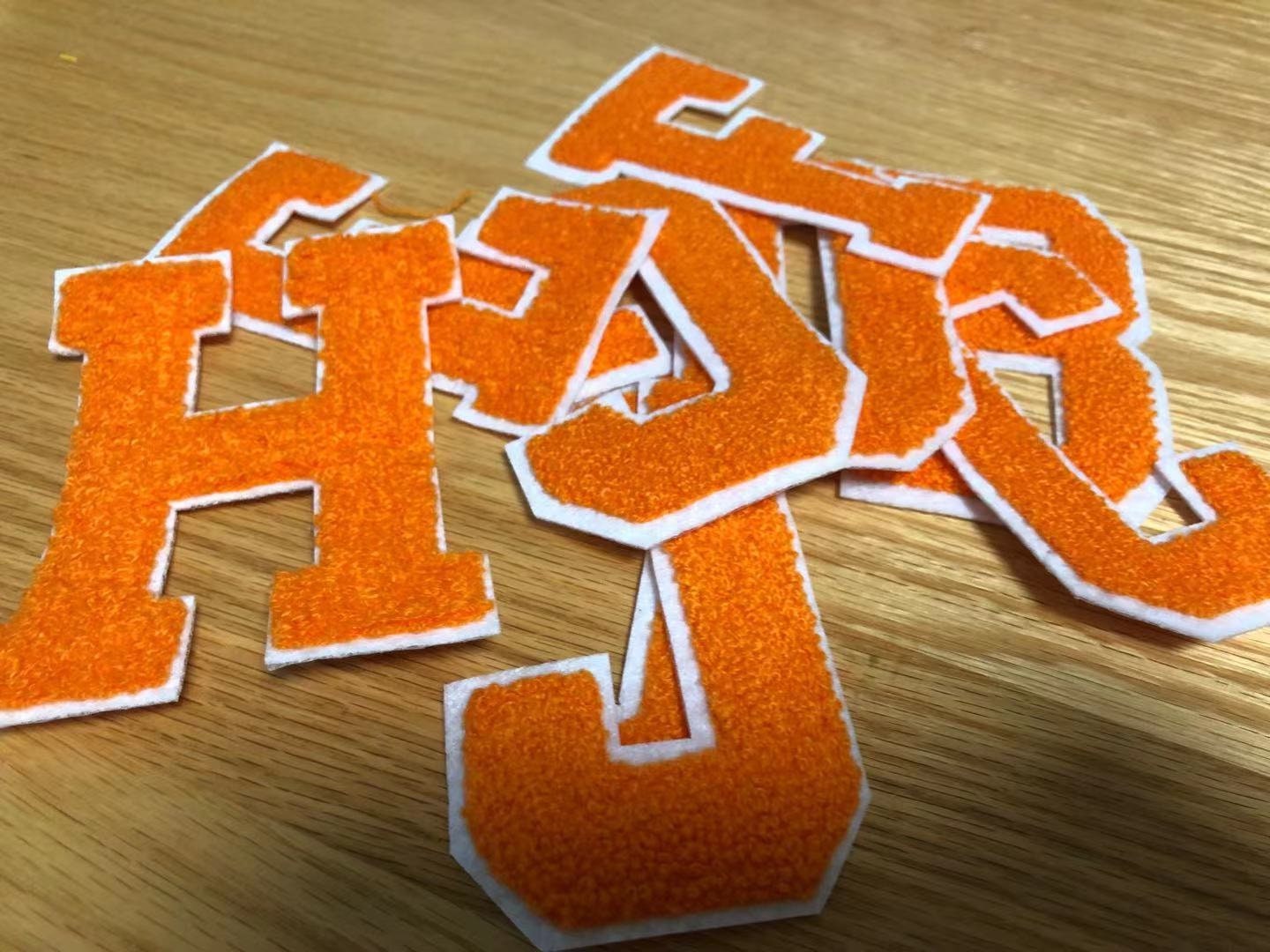 Orange Chenille Embroidered Letters Applique Patch Design Name - Etsy Singapore