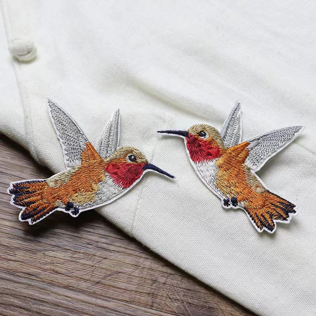 A Pair Flying Birds Patch Embroidered L Iron on Patch Garment ...