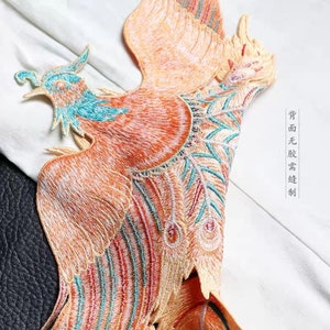 Large Phoenix Embroidered Applique Decoration Patch Dress Supplies ...