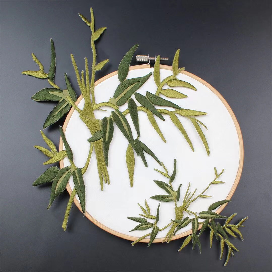Bamboo Leaf Applique Patch Supplies for Bag ,shoes ,clothing Design ...
