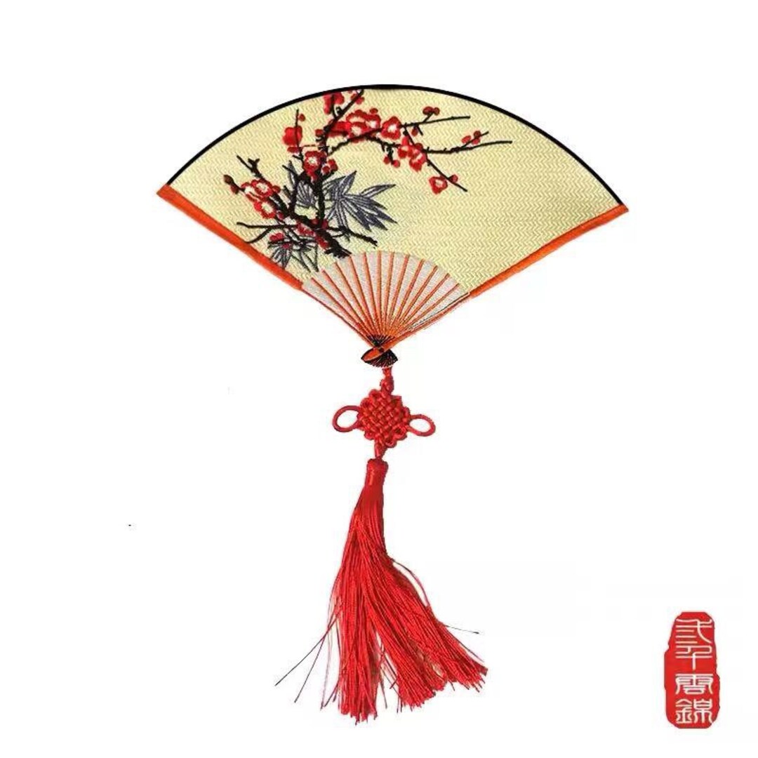 Exquisite Embroidery Fan With Plum Vintage Embroidered Patch - Etsy