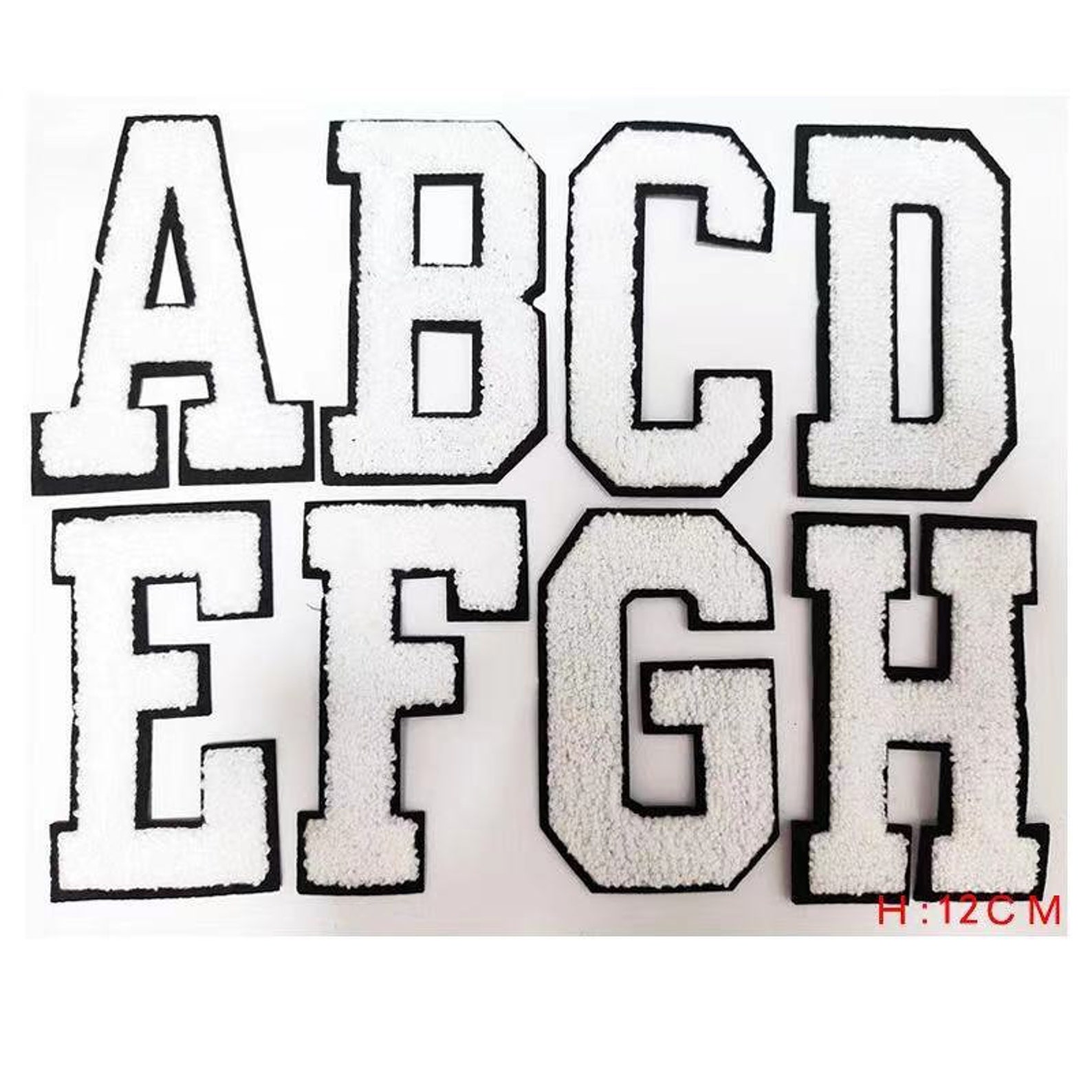 White Chenille Letters Patch Alphabet Embroidered Applique - Etsy