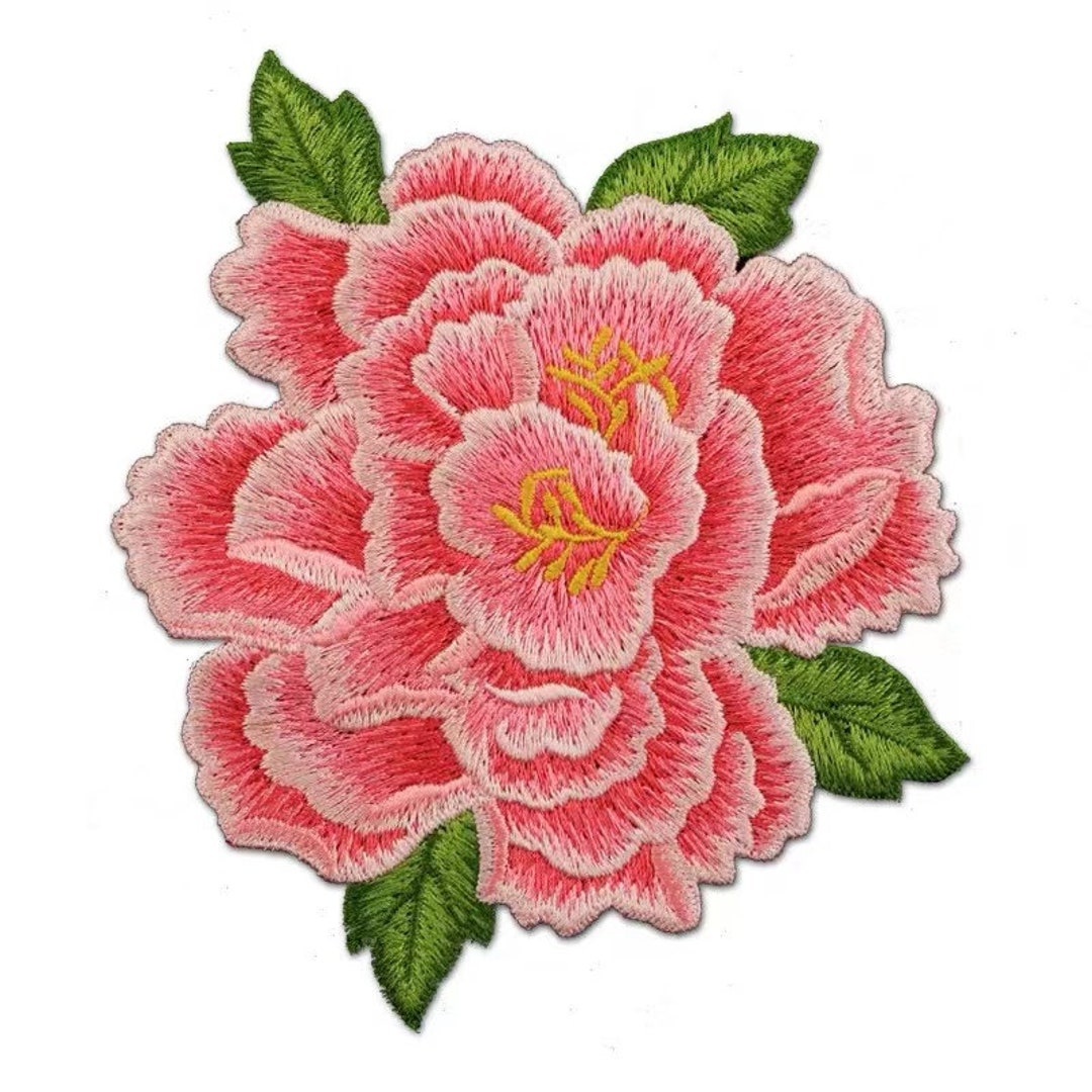 Floral Peony Patch Embroidered Applique Sew on Flower Patch - Etsy