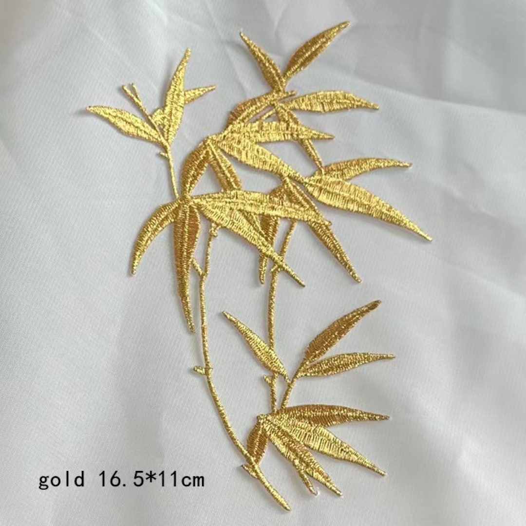 Bamboo Green Leaves Applique Patch Embroidered Patch Clothing Iron on ...