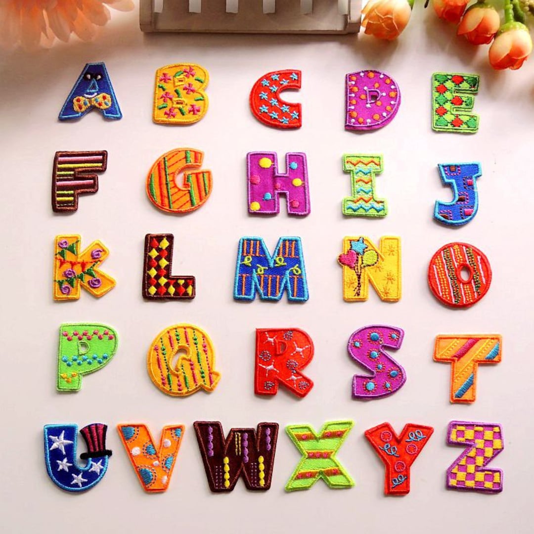 Cute Colorful Letters Embroidered Patch Applique Patch Clothing ...