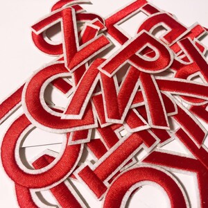 Red Letters Patch Alphabet Embroidered Applique Cloting Decoration or ...