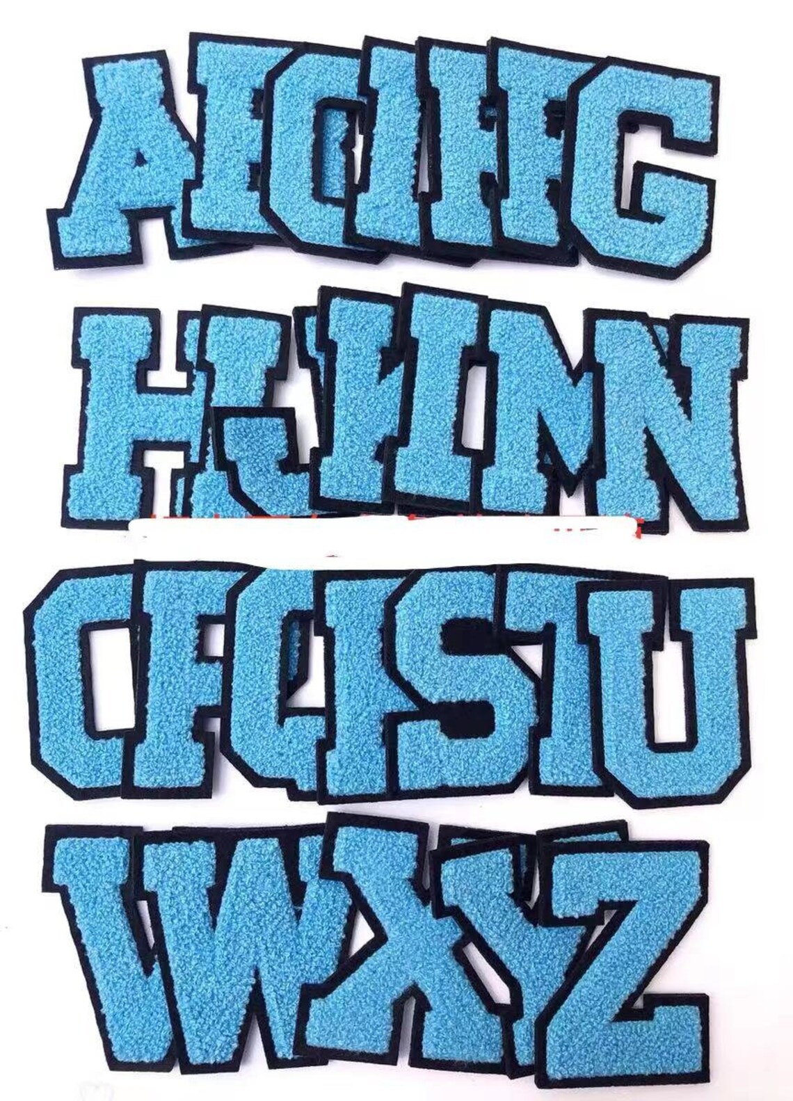 Blue Embroidered Sewn on Chenille Letters Applique Patch - Etsy