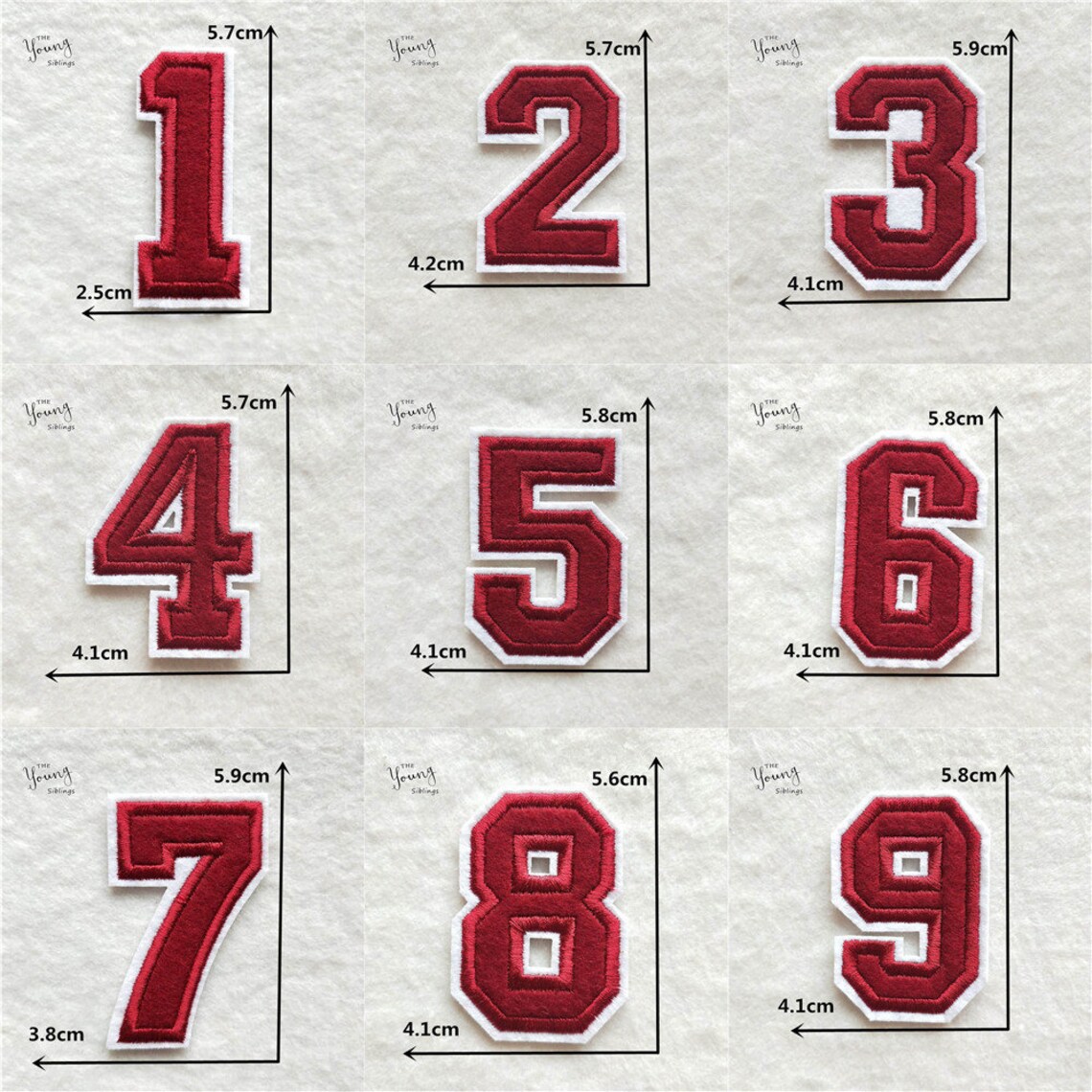 Red Embroidered Iron on Letters or Numbers Applique Patch,iron on Name ...
