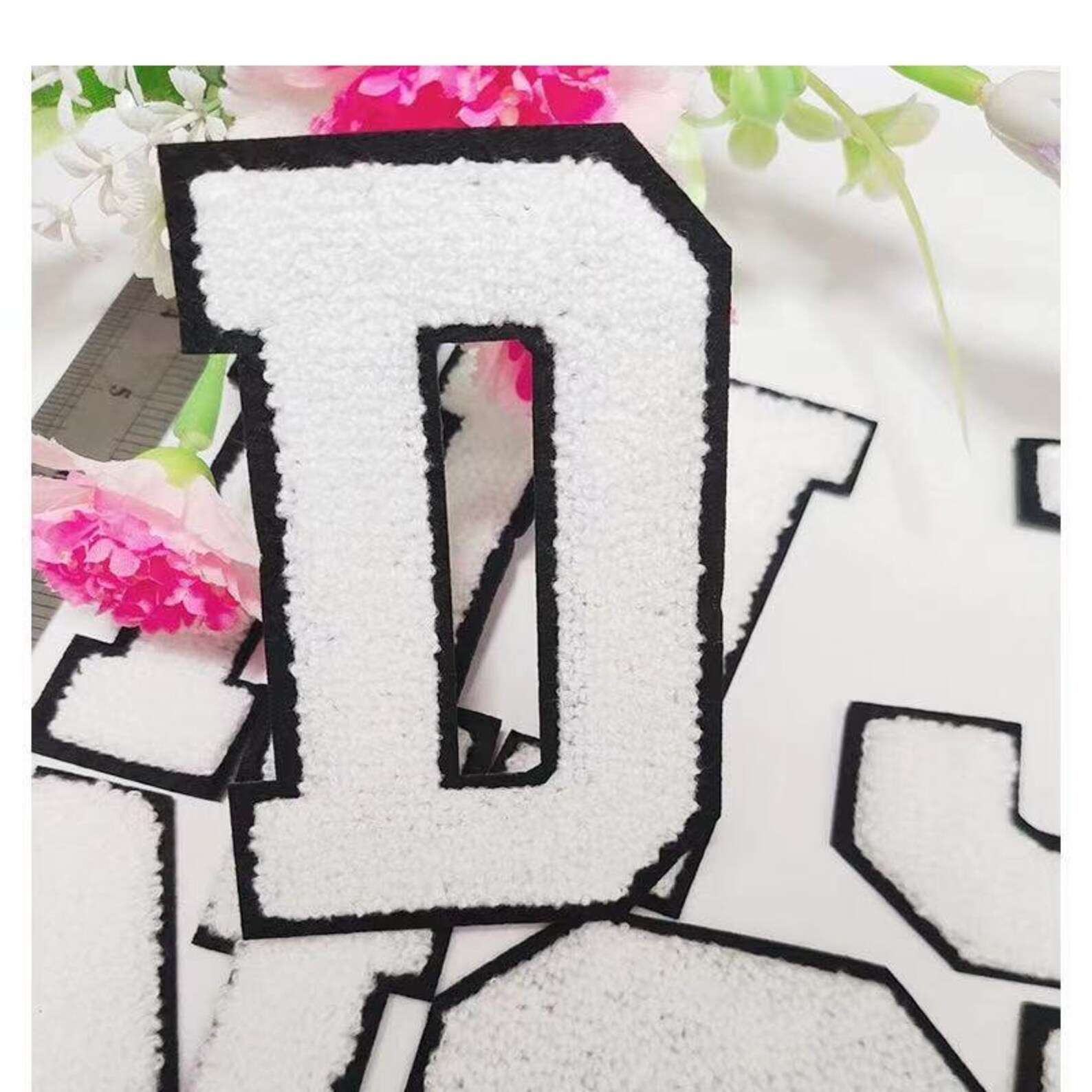White Chenille Letters Patch Alphabet Embroidered Applique - Etsy