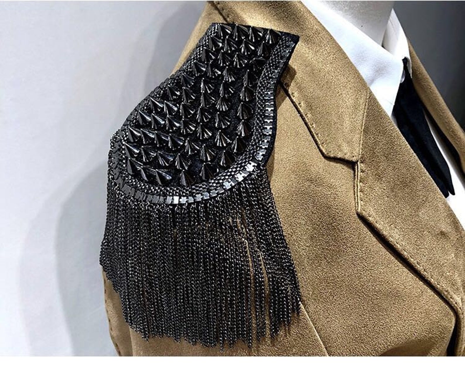 A pair Tassels EpauletsGold Stud Epaulets Gold Studs Shoulder | Etsy