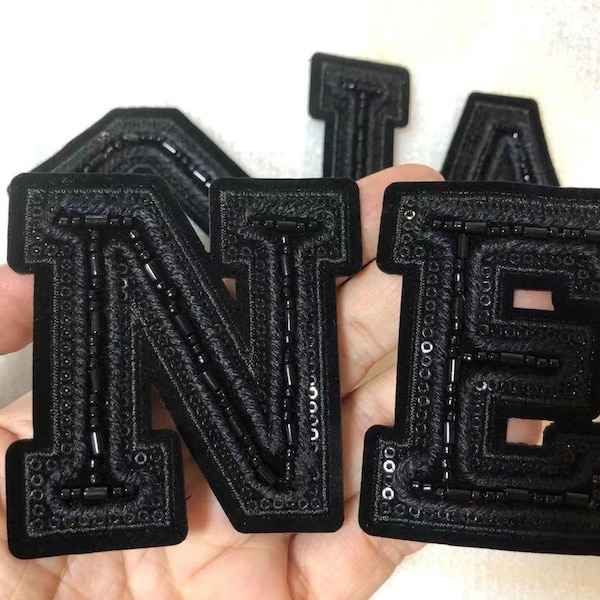 Black and Gold Patch Letters - Etsy