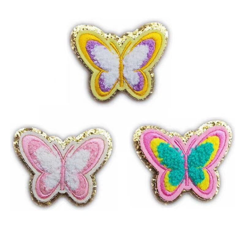 Sticker Colorful Chenille Embroidered Butterfly Patch Adhesive - Etsy