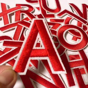 Red Letters Patch Alphabet Embroidered Applique Cloting Decoration or ...