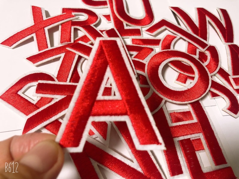 Red Letters Patch Alphabet Embroidered Applique Cloting - Etsy
