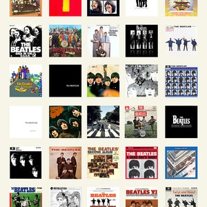 Collection of Beatles Record Albums - Beatlemania - Poster Art - Rock ...
