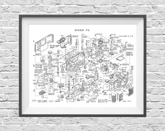 Nikon F SLR 35mm Rangefinder Camera Poster Art Print | Etsy