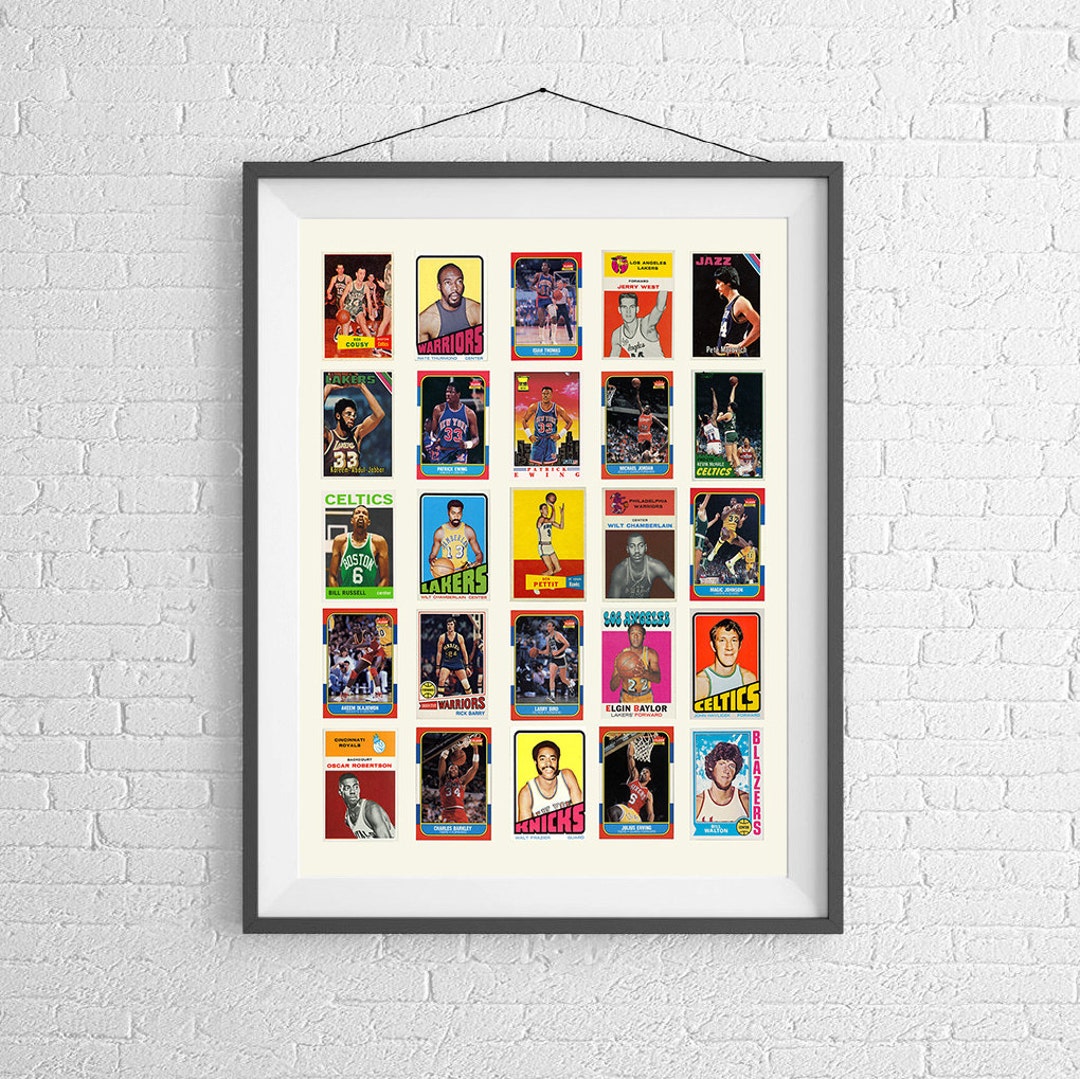 NBA Hall of Fame Basketball Card Poster - Art Print - HOF Collection - Etsy